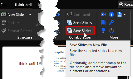 Save Slides using think-cell