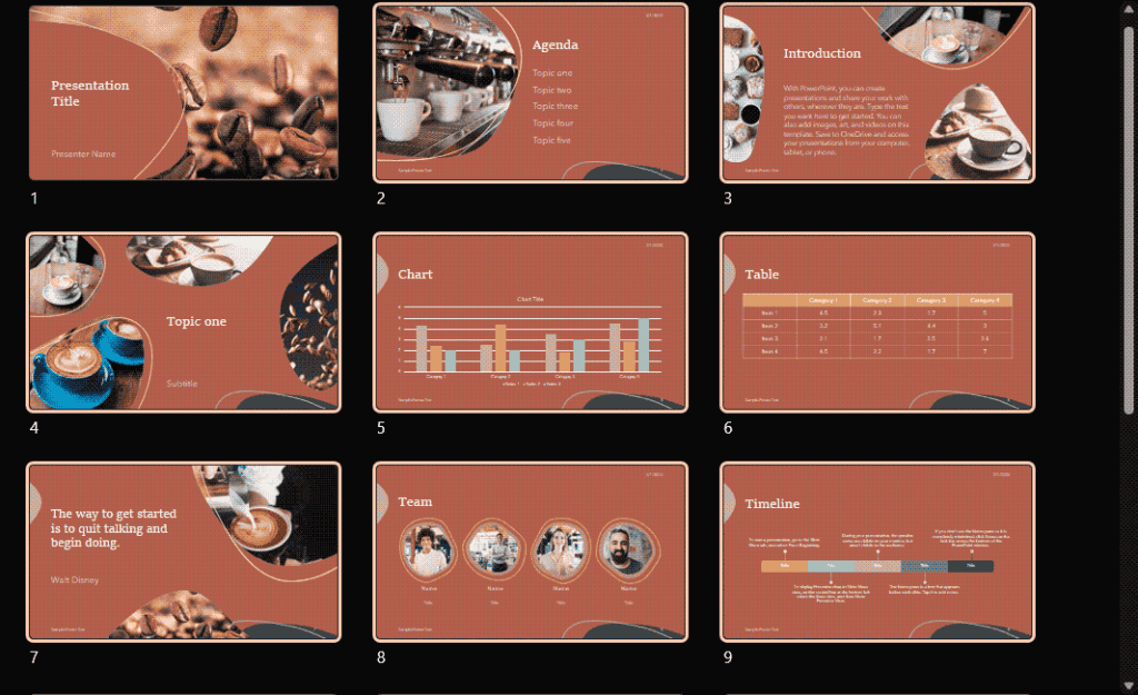 Drag to select slides